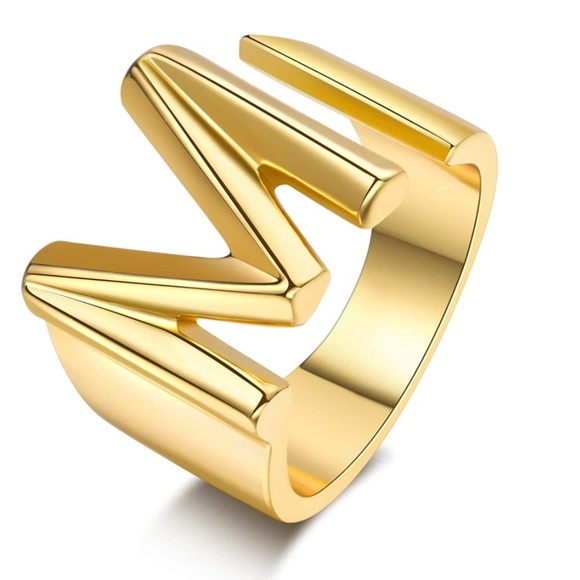 Jewelry | Initial Ring Gold Letter M Rings Size 6 | Poshmark